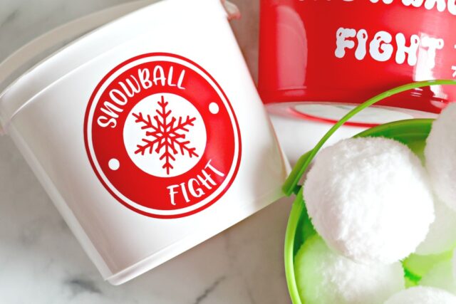 DIY Indoor Snowball Fight Buckets for Kids - FREE SVG & PRINTABLE » The ...