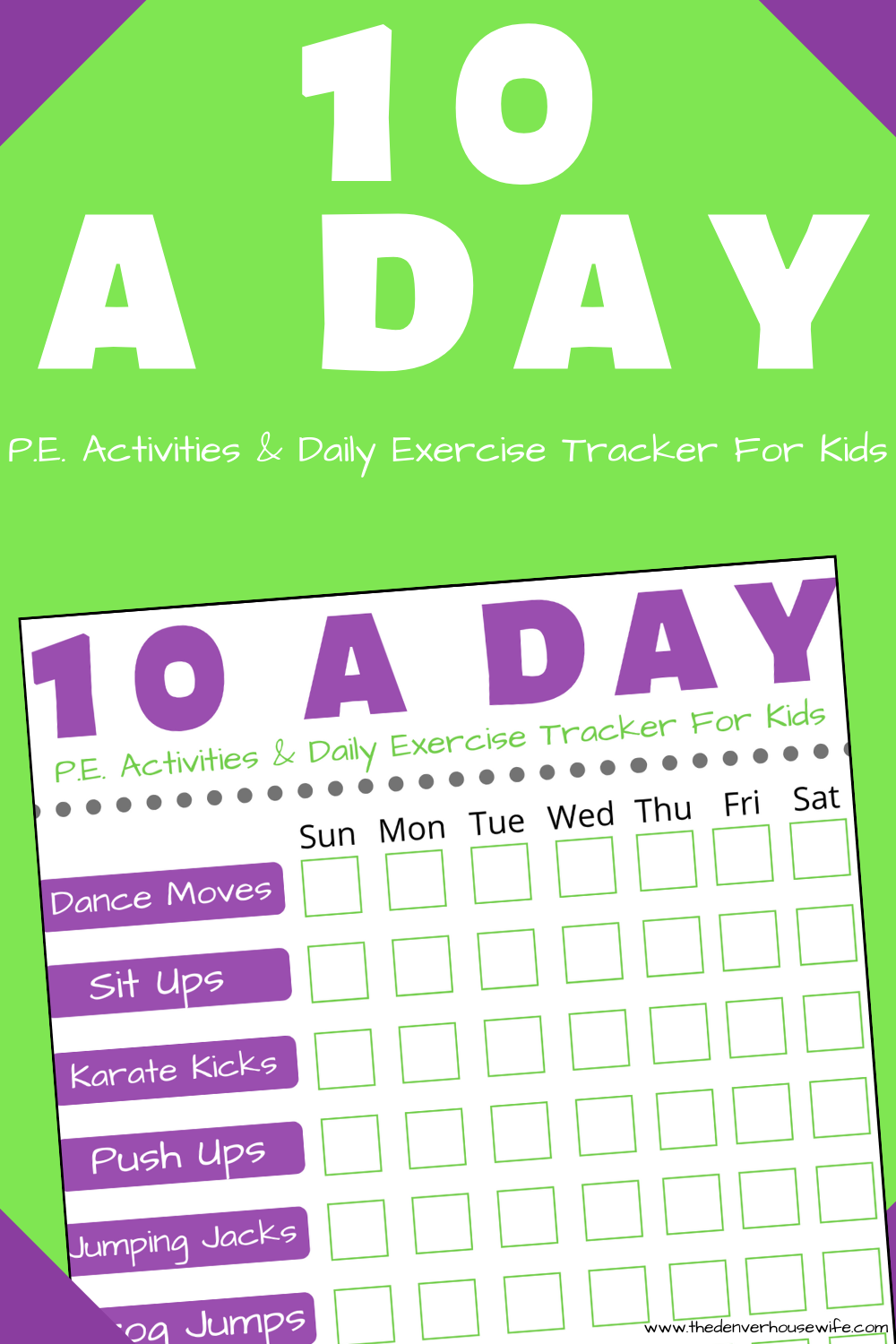 Free Printable: PE Activities for Kids to do Daily » The Denver Housewife