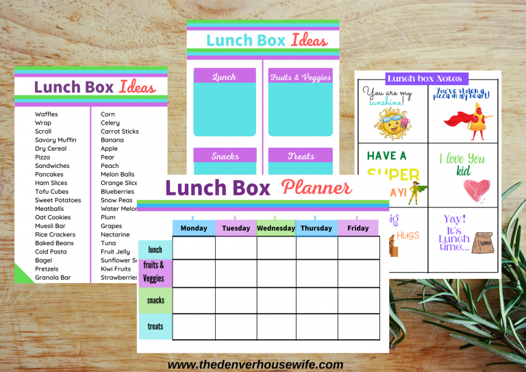 Kid's lunchbox planner » The Denver Housewife