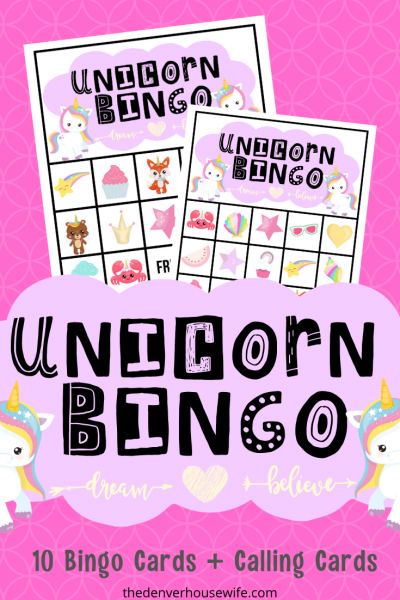 FREE PRINTABLE UNICORN BINGO » The Denver Housewife
