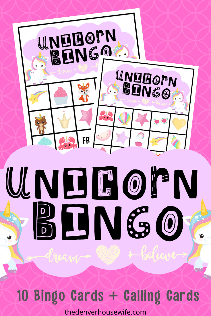 FREE PRINTABLE UNICORN BINGO » The Denver Housewife