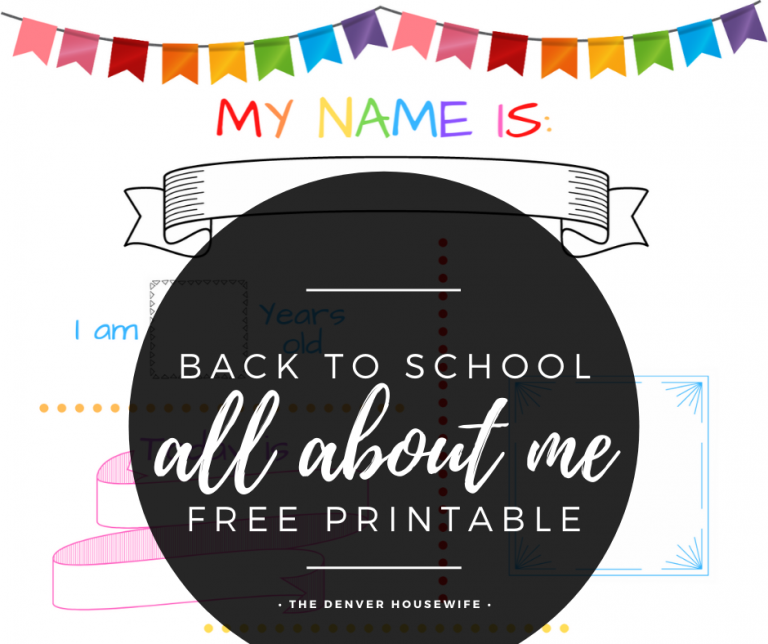 Back to school about me printable » The Denver Housewife