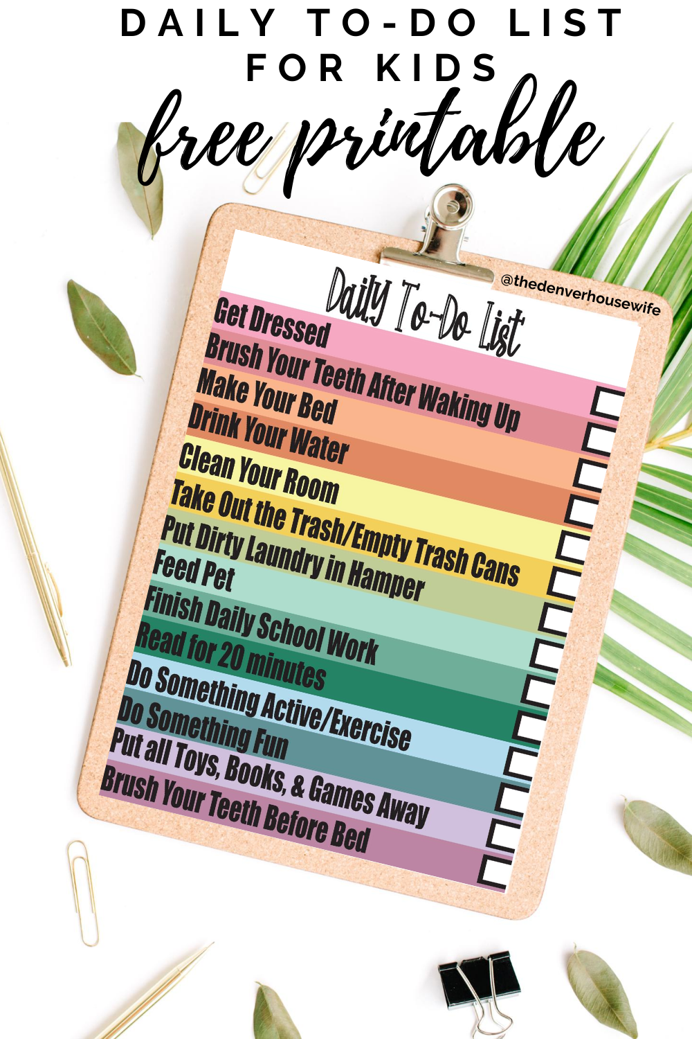 Daily To-Do List Chore Chard for Kids » The Denver Housewife