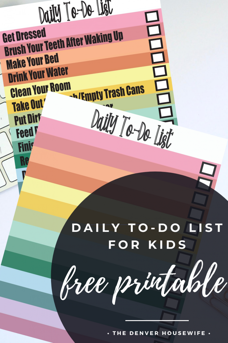 Daily To-Do List Chore Chard for Kids » The Denver Housewife