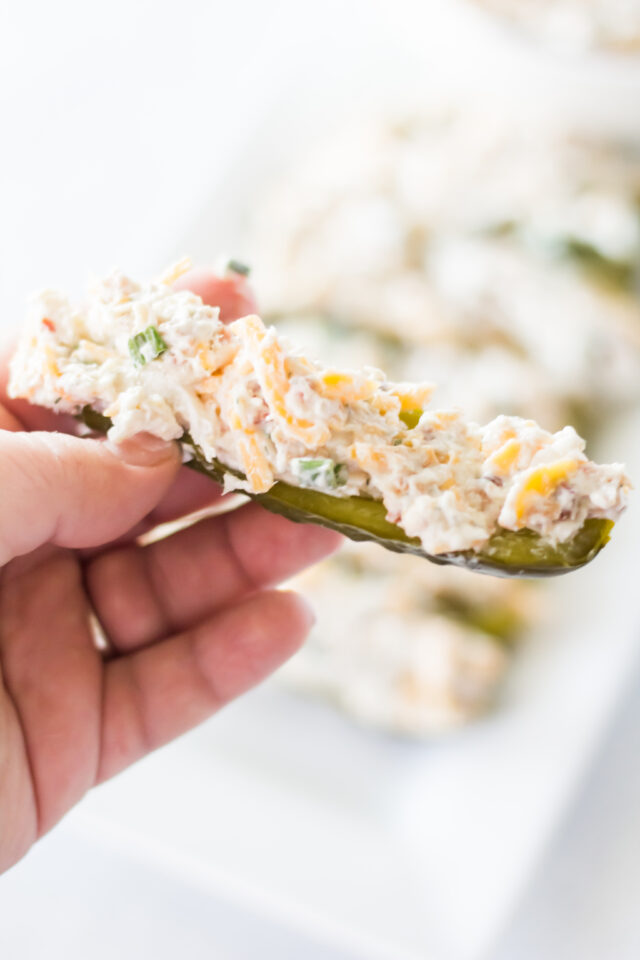 Loaded Chicken Salad Pickle Boats » The Denver Housewife
