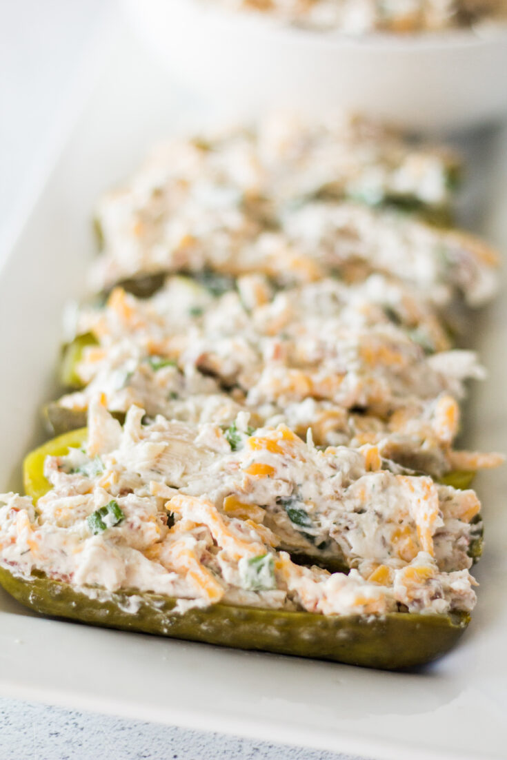 Loaded Chicken Salad Pickle Boats » The Denver Housewife