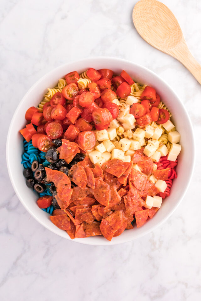 Patriotic Pasta Salad » The Denver Housewife