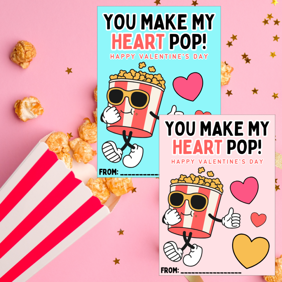 Popcorn Valentine Printable Gift Tags » The Denver Housewife